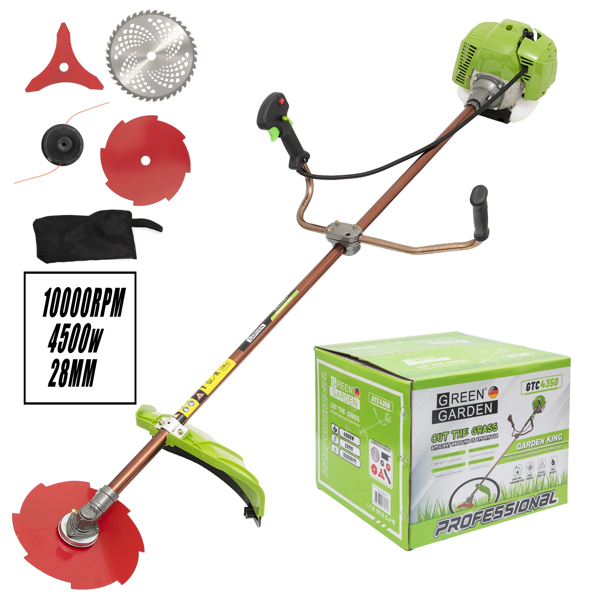 Cumpara MOTOCOSITOARE PROFESIONALA GREEN GARDEN PE BENZINA + 7 ...